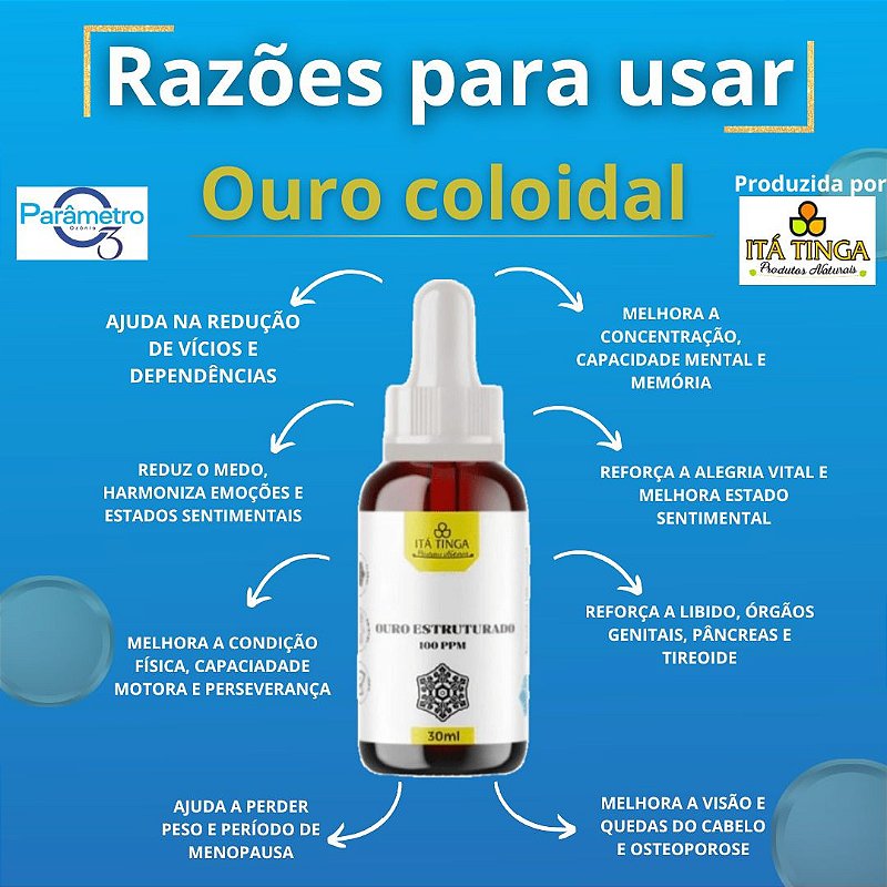 OURO COLOIDAL ESTRUTURADO - Parâmetro Ozônio