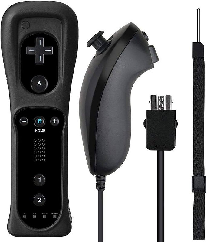 Controle (com motion plus) + Nunchuck - WII - Sebo dos Games - Games ...