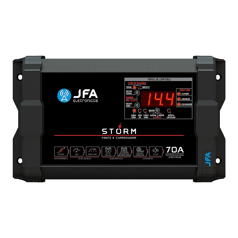 Fonte e carregador JFA 70A Storm | Compre na G2 Distribuidora. - Distribuidora G2