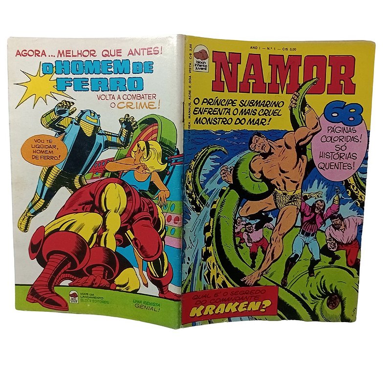NAMOR Nº 01 - O PRINCIPE SUBMARINO - EDITORA BLOCH - ANO 1975 ...