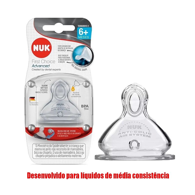 Bico Para Mamadeira FC Advanced Líquidos de Média Consistência S2 – NUK ...