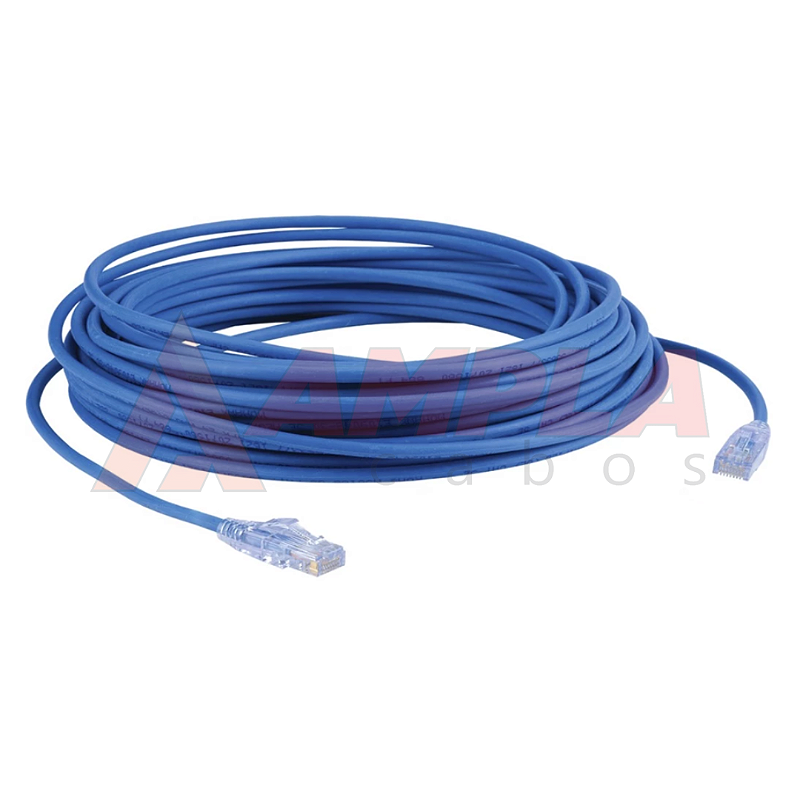 Cabo LAN Cat6 Azul 10m - Ideal para Redes de Alta Velocidade - Ampla Cabos Network