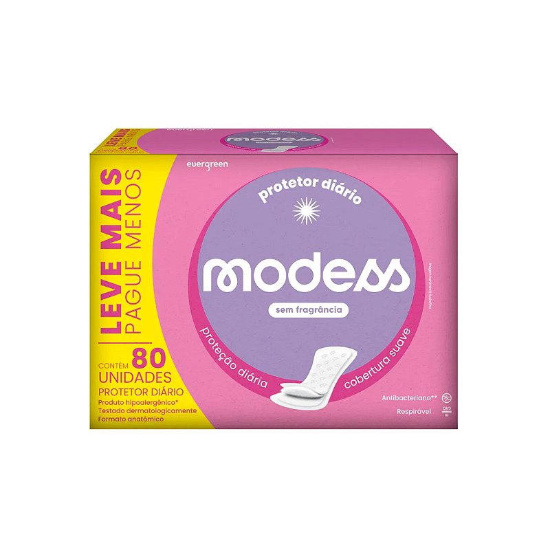 Absorvente Protetor Diário Modess 80 Unidades - Loja das Fraldas ...