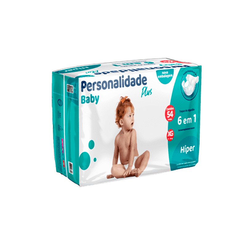 Fralda Infantil Personalidade Baby Hiper XG 54 Unidades - Loja das ...