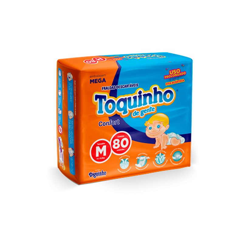 Fralda Infantil Toquinho de Gente Confort M 80 Unidades - Loja das ...
