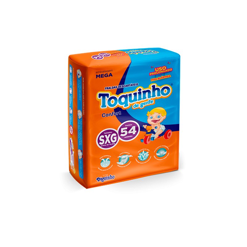 Fralda Infantil Toquinho de Gente Confort SXG 54 Unidades - Loja das ...