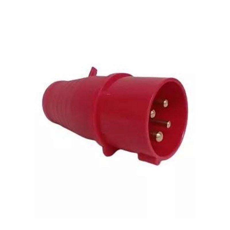 PLUG INDUSTRIAL 3P+T 16A 380V/440V 6H VERMELHO - Tokled Materiais Elétricos