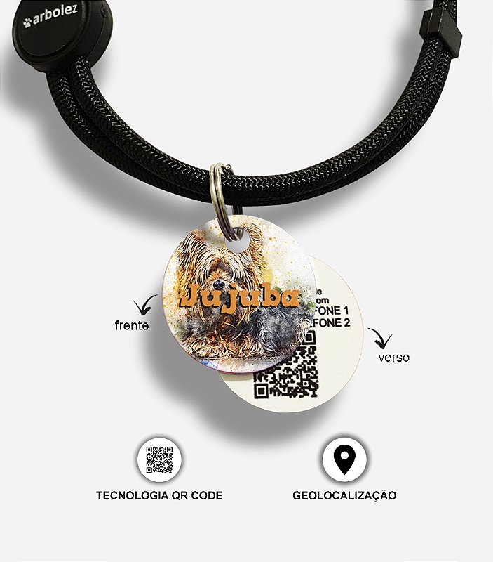 Placa de identificação para cachorro com geolocalização - Animaliv ...