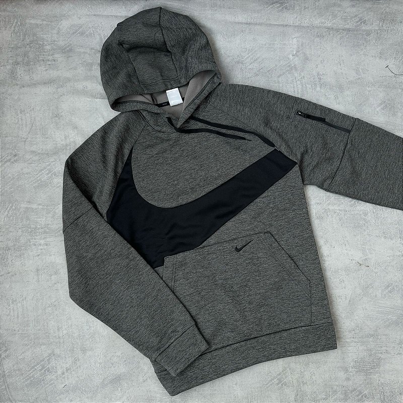 Moletom Nike Therma-FIT Swoosh - chumbo - JNoriginalshop