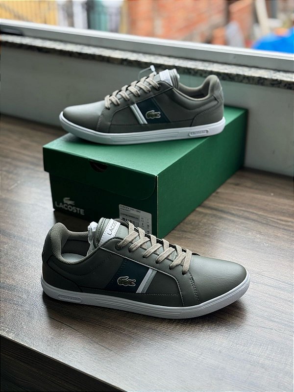 Lacoste Europa Verde Militar+Prata - JNoriginalshop