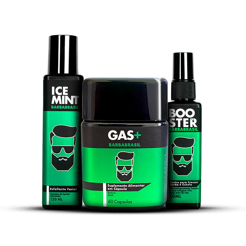 Kit Crescimento Barba e Cabelo - Para 60 dias - Barba Brasil - DOC BEARD
