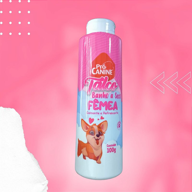 Talco Procanine Banho Seco Femea 100g - Multi-Patas Pet Shop