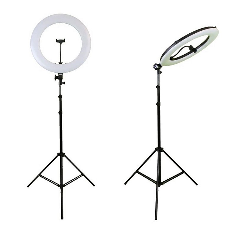 RING LIGHT 45CM - 18 POLEGADAS LED COM CONTROLE + TRIPÉ 2M - La’ Make