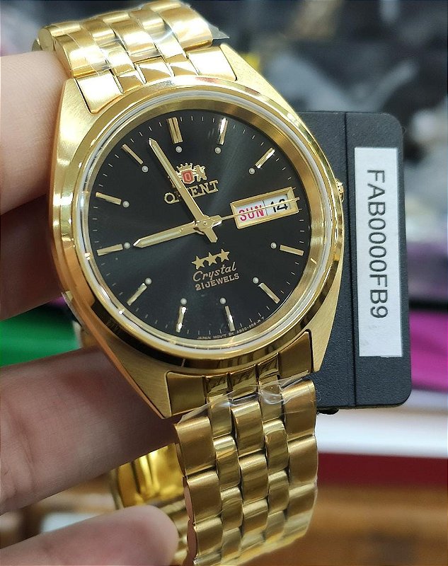 Relógio Orient Automático Clássico Plaque Ouro Fab0000fb9 ...