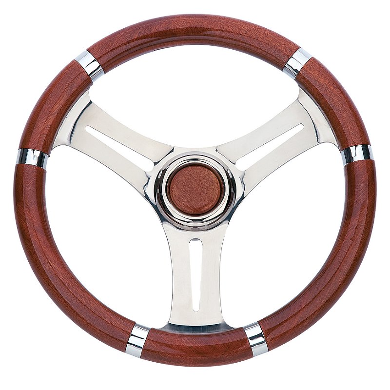 Volante Nautico Luxo Mogno e aço inox lancha Yachts Phantom - ABROLHOS ...