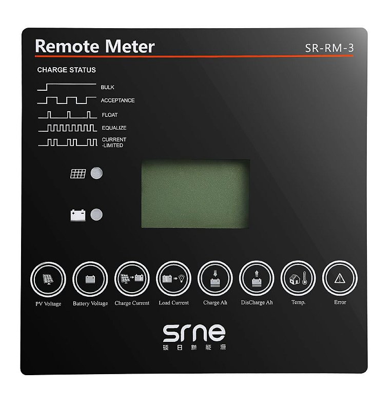 Controlador de Carga Solar SR-RM-3 Medidor Remoto LCD - Biostech Conecta