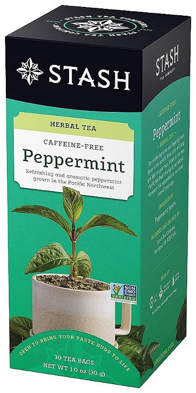 Chá de Hortelã Stash Tea, 6 caixas com 30 saquinhos de chá cada (total ...