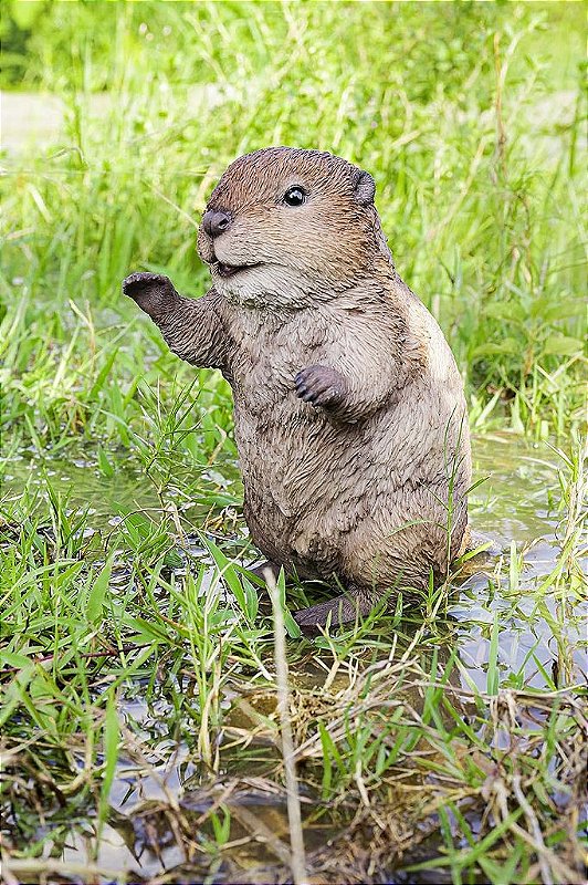 Estatua do filhote de castor americano Hi-Line Gift, marrom, em pé ...