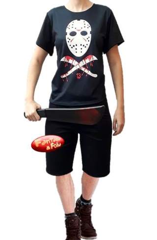 Fantasia conjunto Jason sexta feira 13 juvenil - Fantasia E Folia
