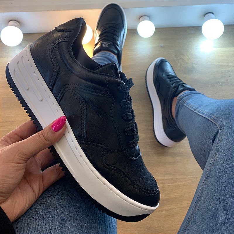 Tênis Via Marte Preto/Branco 06500201 - VESTFEMME