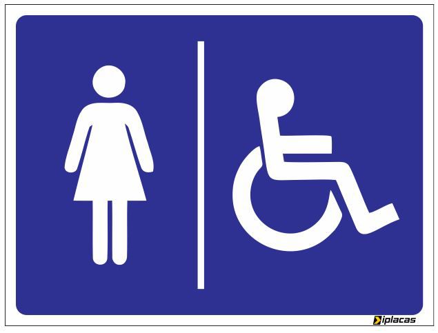 Placa WC Feminino Acessível - Iplacas Sinalização
