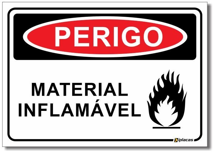 Perigo - Material Inflamável - Iplacas Sinalização