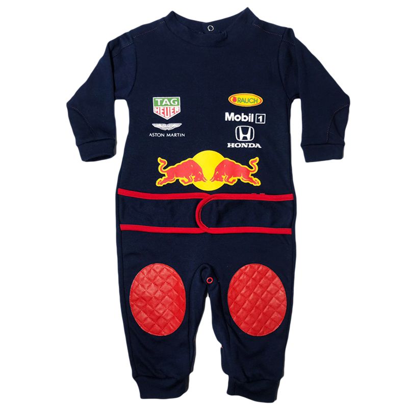 Macacão Bebê Suedine Fórmula 1 Max Verstappen Red Bull | Baby Dress ...
