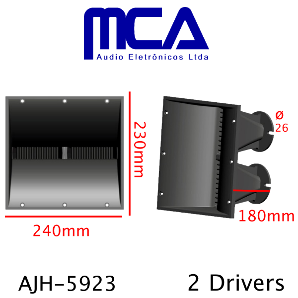 GUIA DE ONDAS PARA 2 DRIVERS GARGANTA 26mm AJH5923 - MCA AUDIO