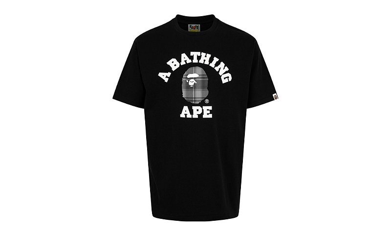 BAPE Check College Tee Black/Black - Loro - Itens Exclusivos e Limitados