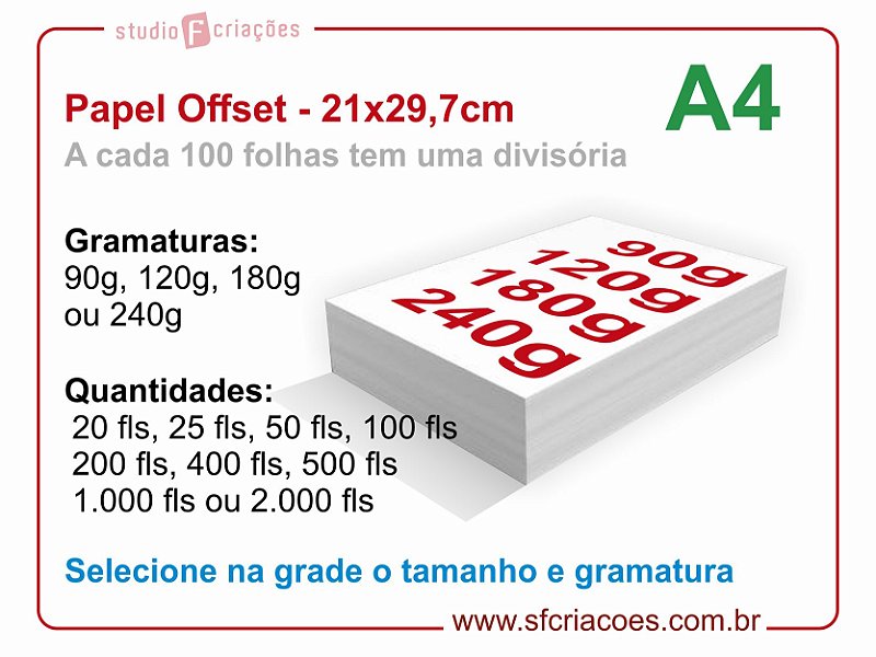 Papel A4 - Encadernação Mania - Loja de Insumos Para Papelaria e Mais