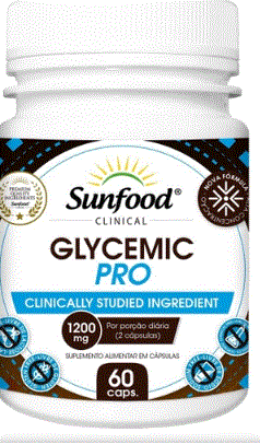 GLYCEMIC PRO 1200MG 60 CAPS - SUNFOOD - Empório Leve