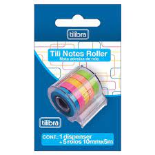 TILI NOTES ROLLER COM 5 ROLOS + DISPENSER - Planet Paper Papelaria