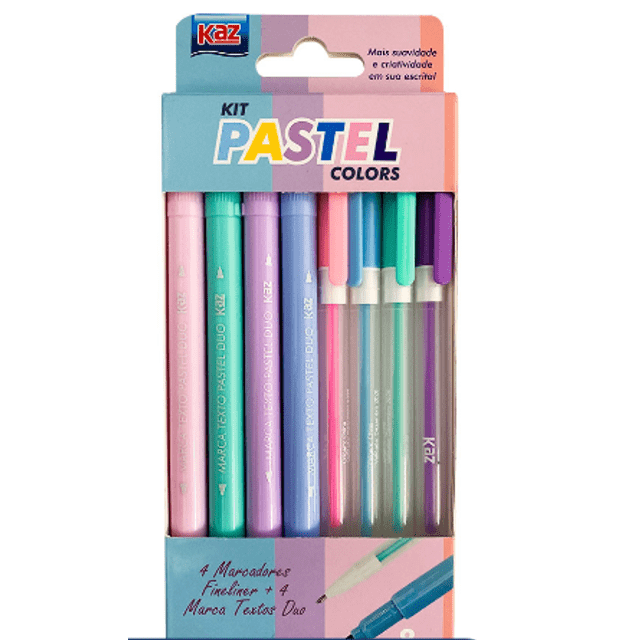 KIT PASTEL COLORS KAZ - Planet Paper Papelaria