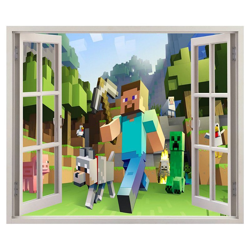 Adesivo Janela - Minecraft - Adesivos de Box, Parede, Decoração em Geral