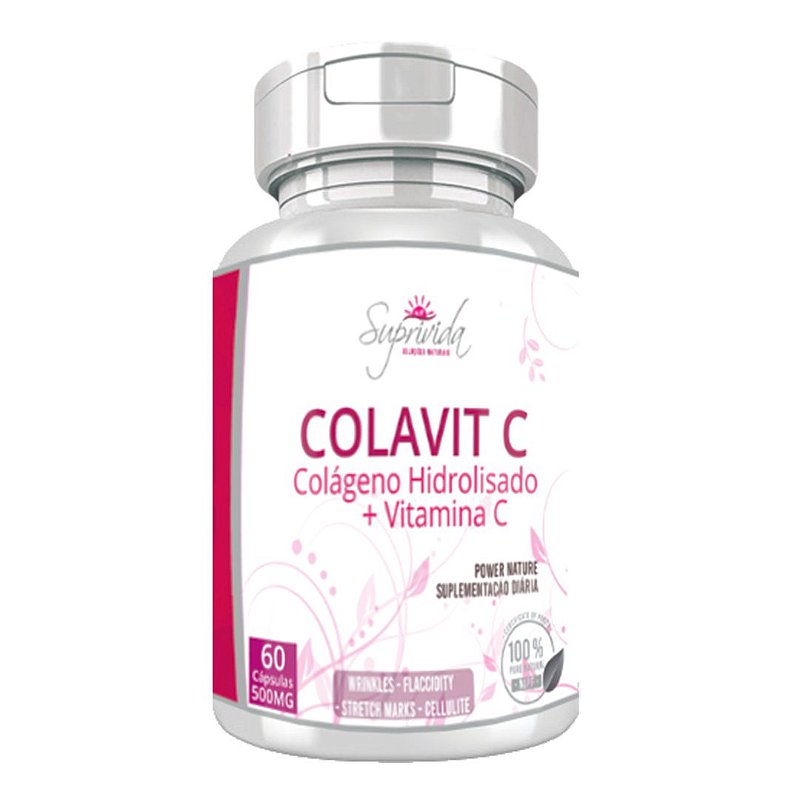COLAVIT C Colágeno Hidrolisado com Vitamina C 60 caps 500mg - Vida Mais ...