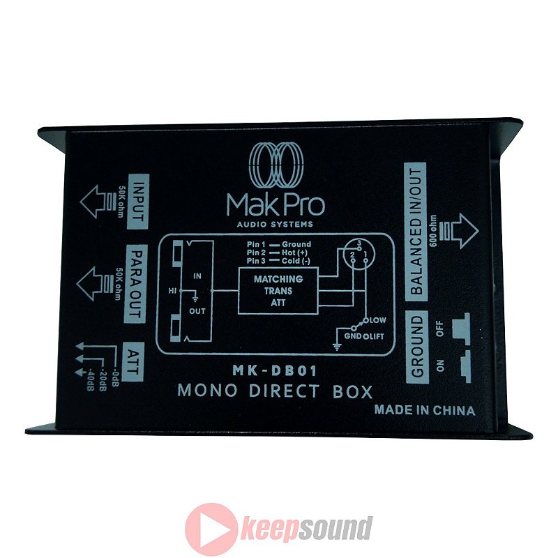 Direct Box Passivo MK-DB01 - Mak Pro - KEEPSOUND - Loja de Equipamentos ...