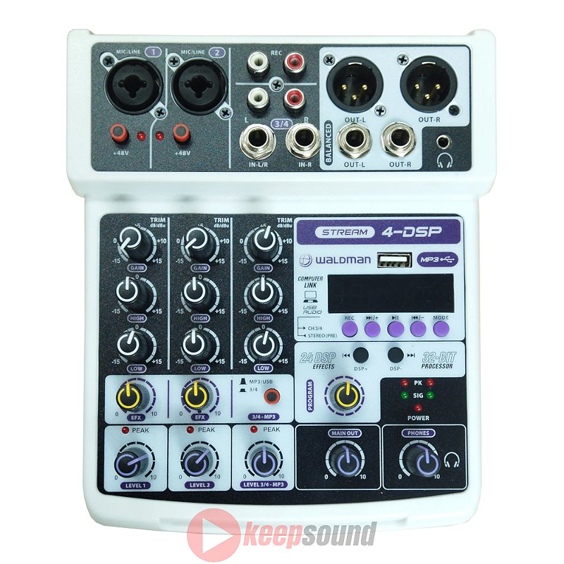 Mesa de Som Analógico 4 Canais STREAM 4-DSP - WALDMAN - KEEPSOUND - Loja de Equipamentos de Som ...