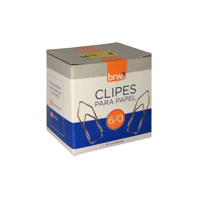 Clips para Papel 6/0 com 50 unidades - Brw - Artes e Formas | Papelaria