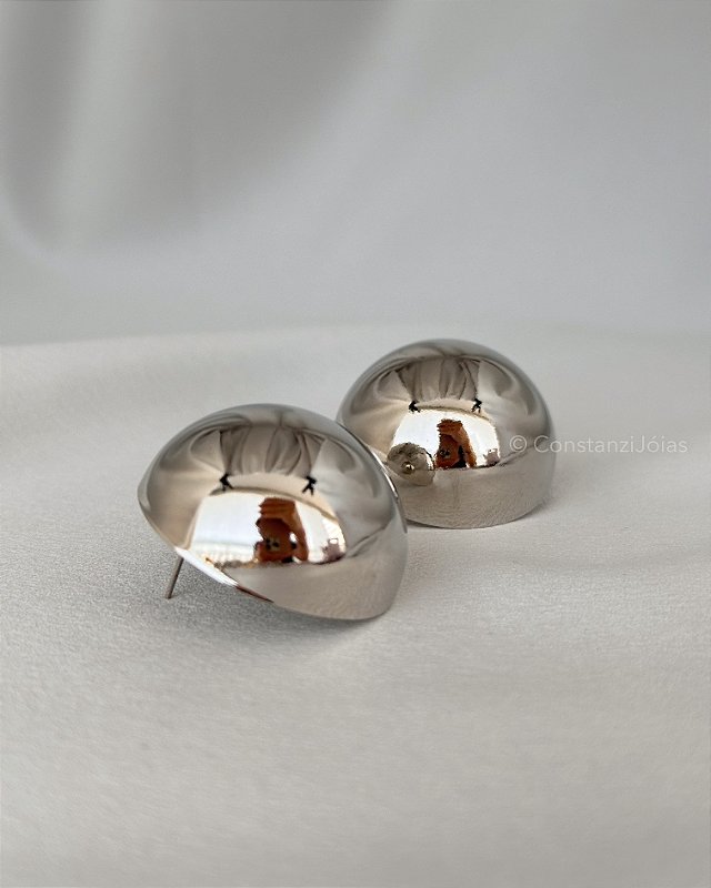 Brinco Big Esfer Prateado - Constanzi Jóias - Acessórios, Anés, Brincos ...