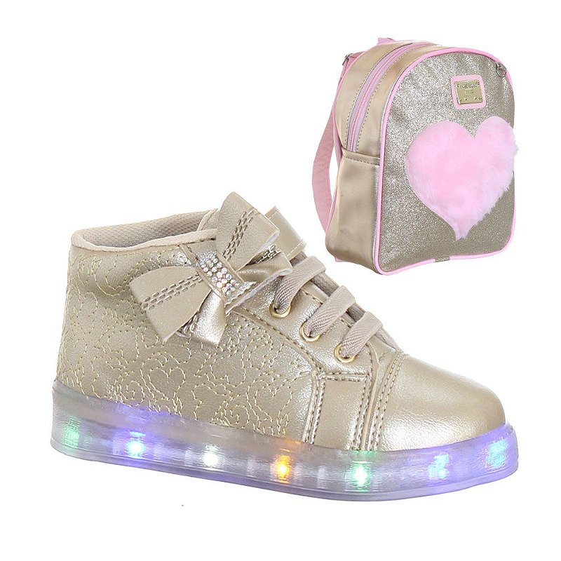 Botinha Infantil com Luz LED Piscante e Mochila Love Pelucia - Loja de ...
