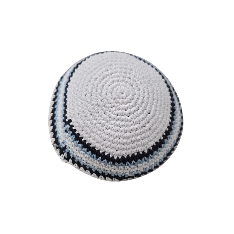 Kipá Crochê Branco - P - Importado de Israel - Davar - Artigos judaicos