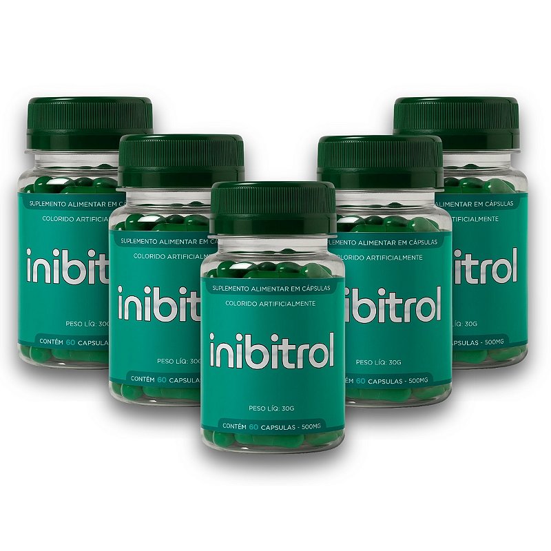 Inibitrol - Kit com 5 Frascos (300 Cápsulas) - Lider Pharma - Saúde e ...