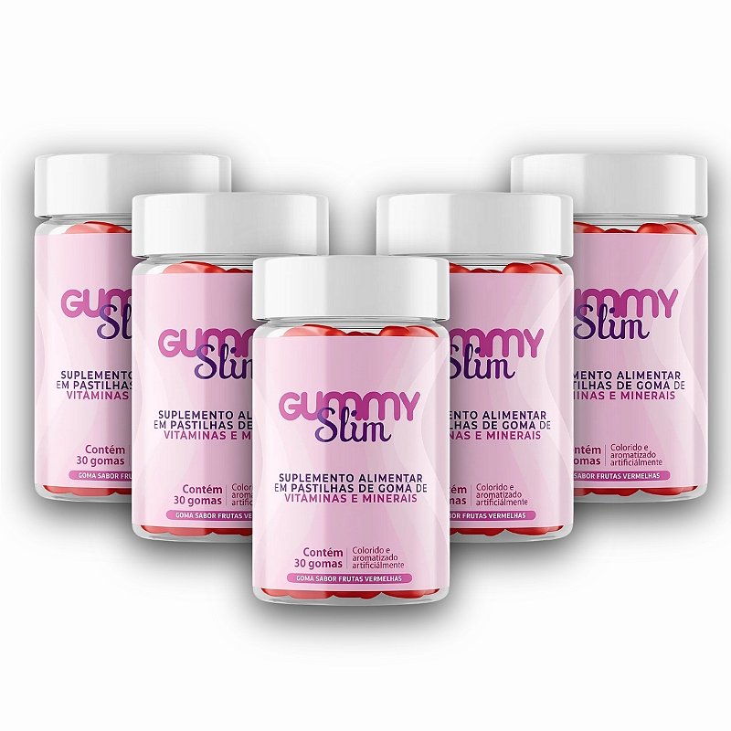 Gummy Slim - Kit com 5 Potes (150 gomas) - Lider Pharma - Saúde e Bem Estar