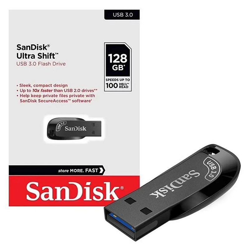 Pen Drive 128GB Sandisk Z410 Ultra Shift Usb 3.0 - EQUIPE INFORMÁTICA
