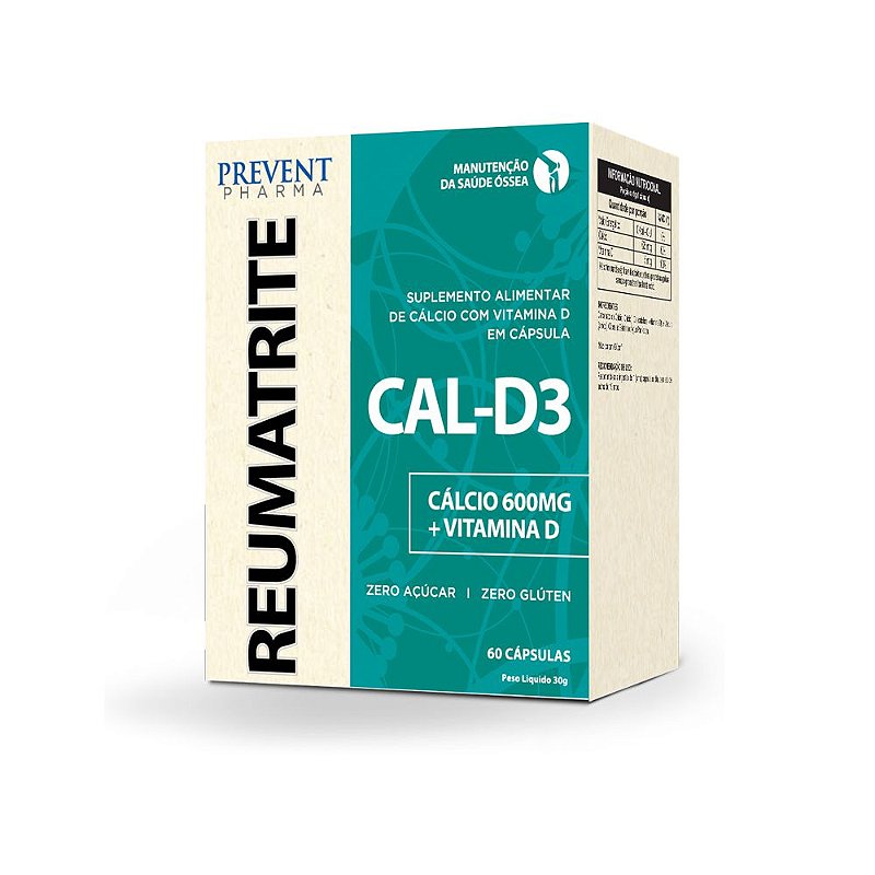 Reumatrite Cal-D3 600Mg/5Mcg C/60 Cápsulas Prevent Pharma - Fabricante ...