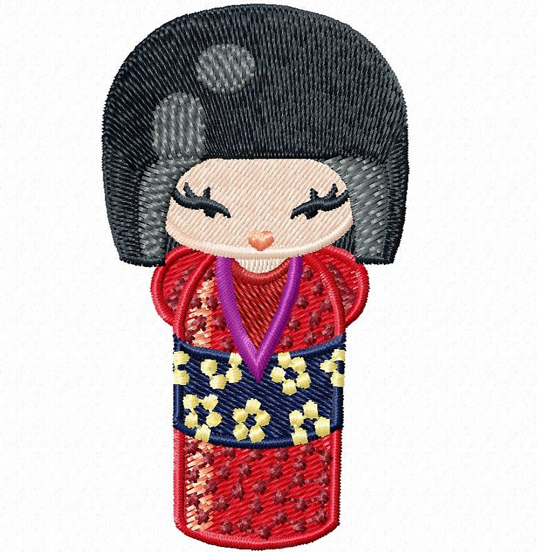 Matriz Bordado Linda Japonesinha De Kimono Matriz Bordados Eletrônicos