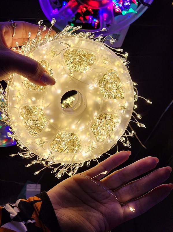 PISCA FIO DE FADA CLUSTER WARM 600 LEDS 20 METROS BIVOLT - Senhor Natal