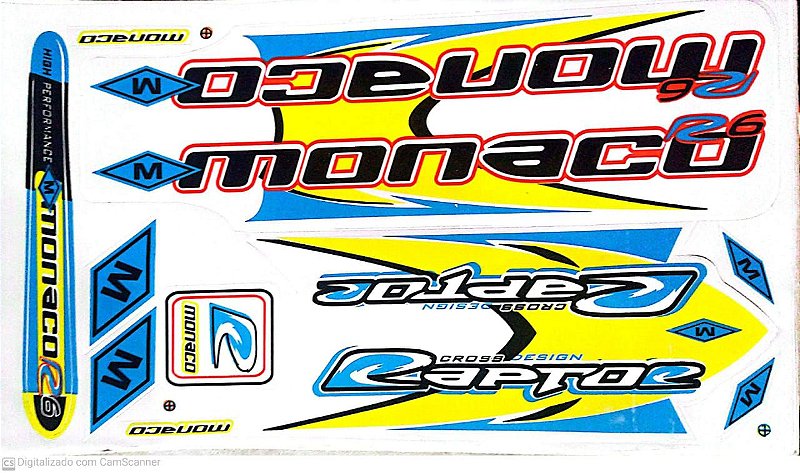 Cartela de adesivo para quadro de bicicleta mtb monaco PRETO/AZUL ...