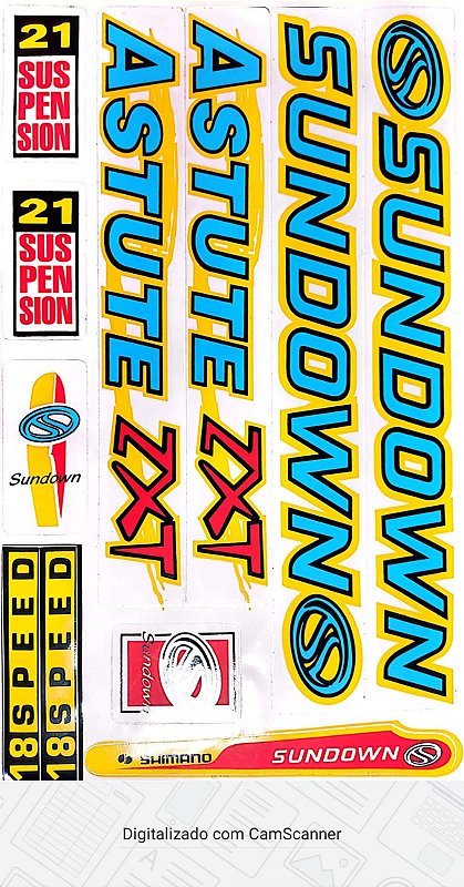 CARTELA DE ADESIVOS SUNDOWN ZXT - GFS BIKE SHOP