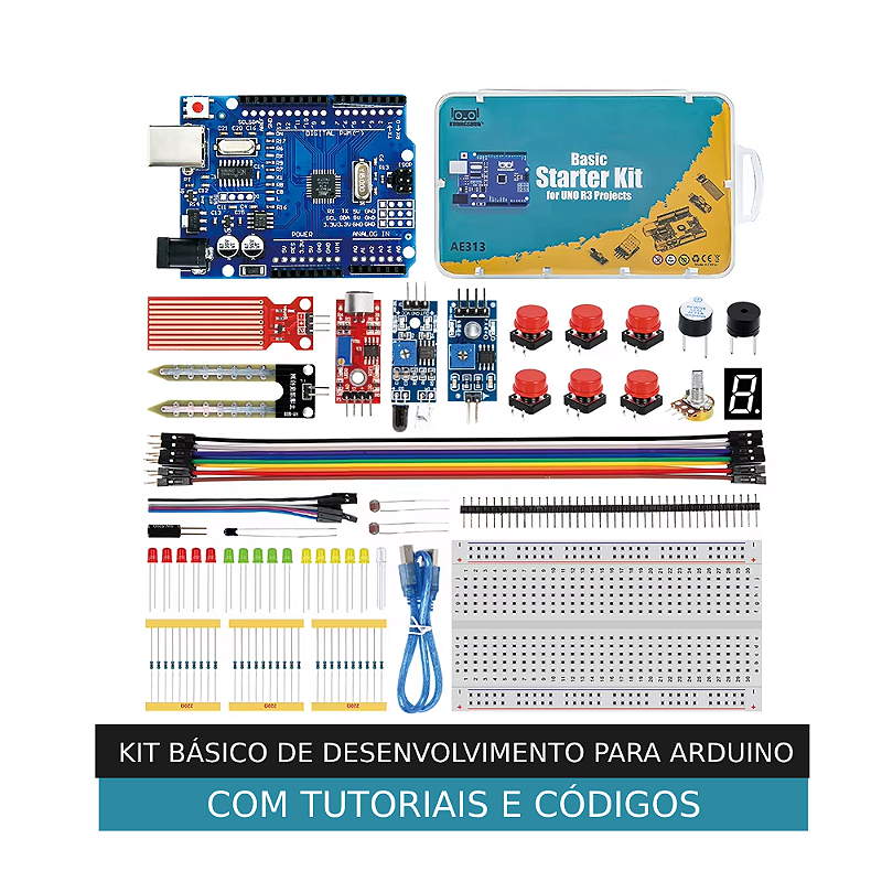 Kit Básico Componentes Eletrônicos 98 Pcs Para Arduino NFe ...